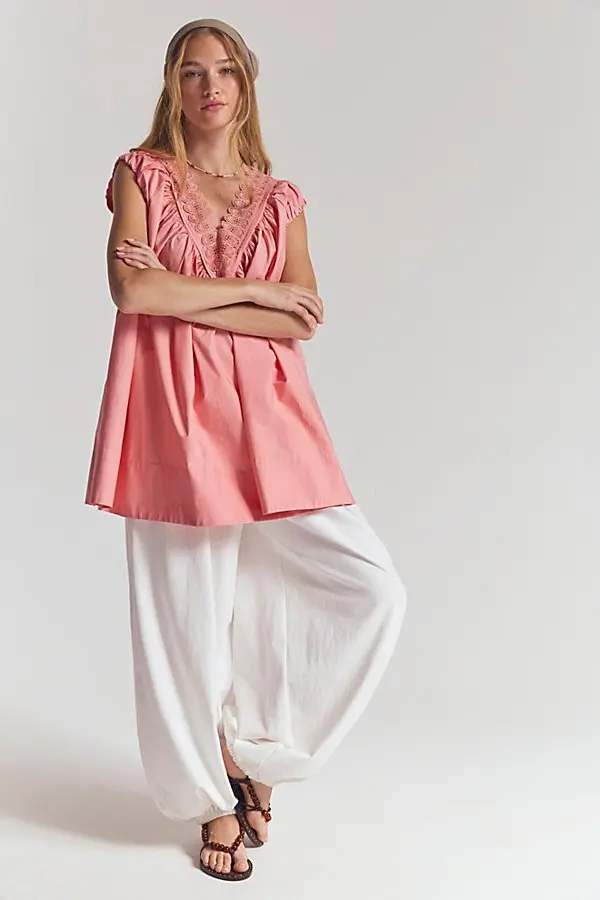 Free People Sundazed Mini Dress - Lychee Blush