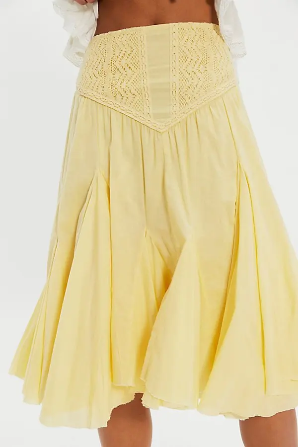Free People Fp One Frida Godet Midi Skirt - Double Butter