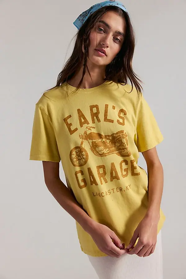 Junk Food Clothing Earls Garage Tee - Citron