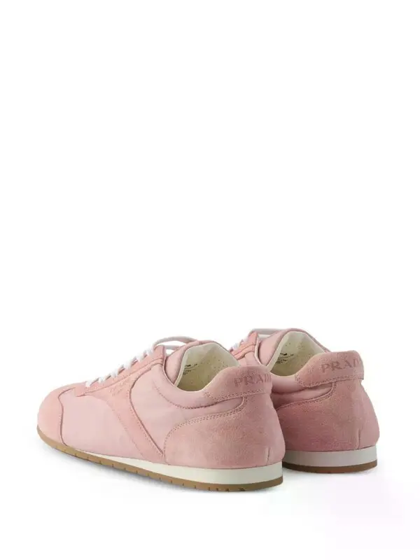 Prada Suede Lace-up Sneakers - Pink