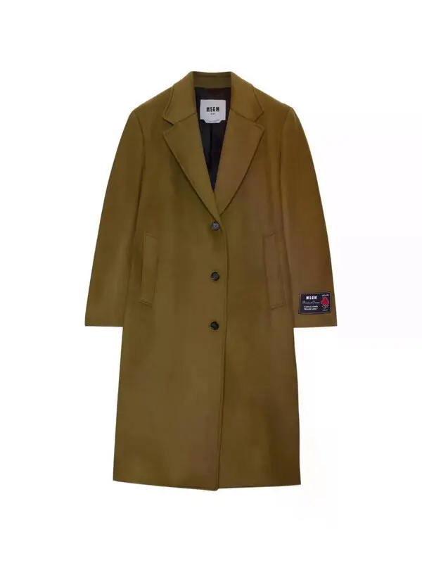 MSGM Single-breasted Coat - Green