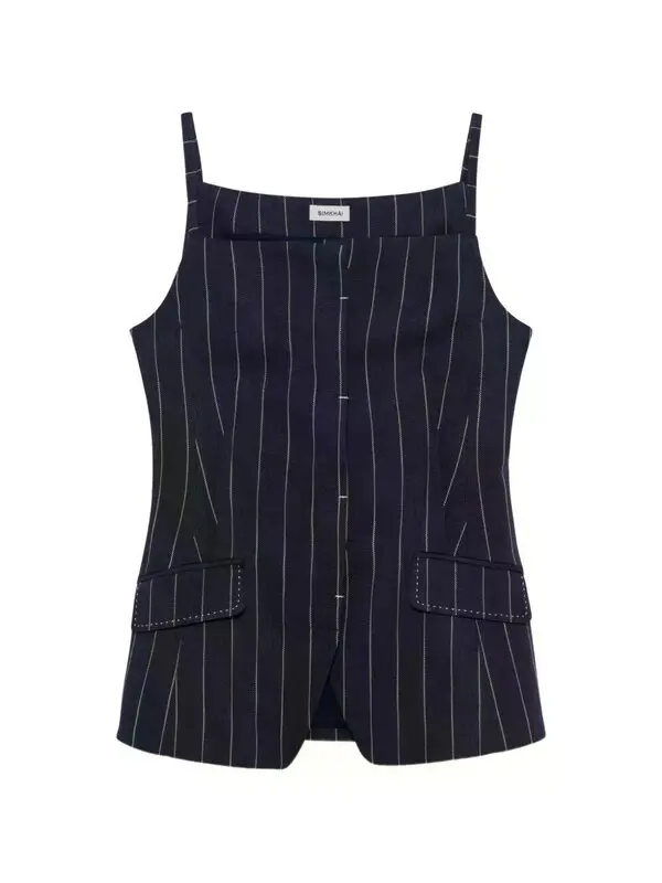 Simkhai Striped Sleeveless Blouse - Blue