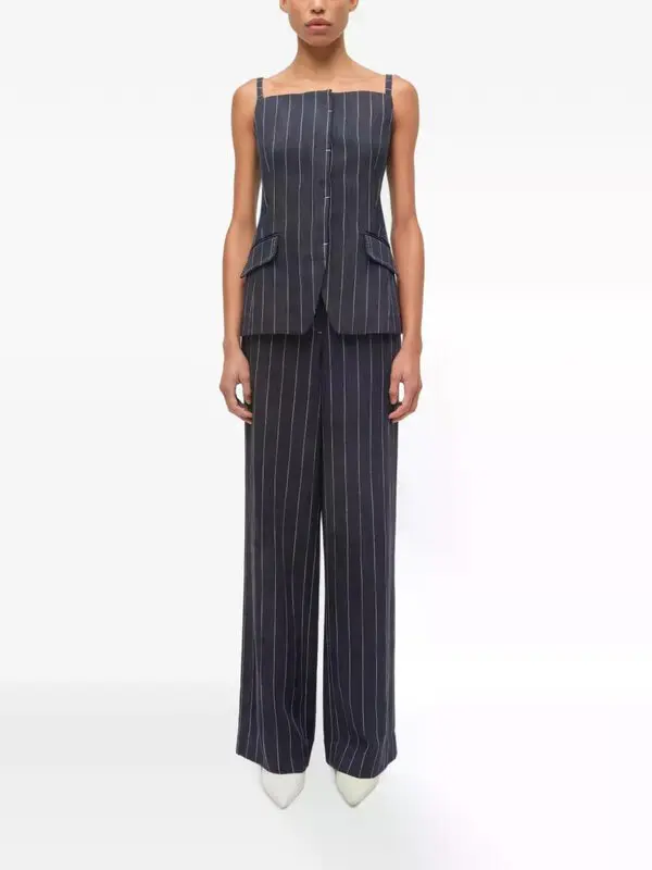 Simkhai Striped Sleeveless Blouse - Blue