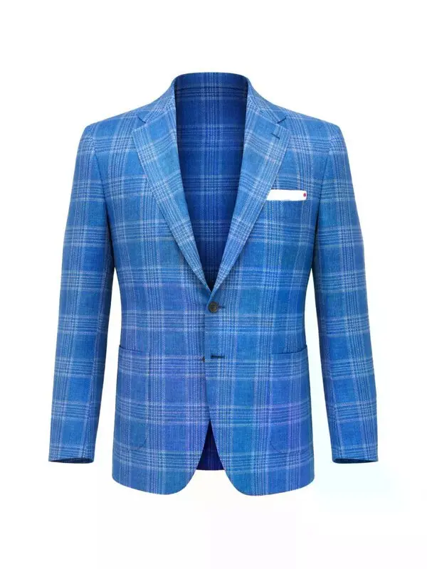 Kiton Plaid Single-breasted Blazer