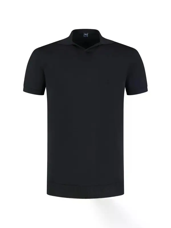 Fedeli Short-sleeve Polo-collar T-shirt - Black