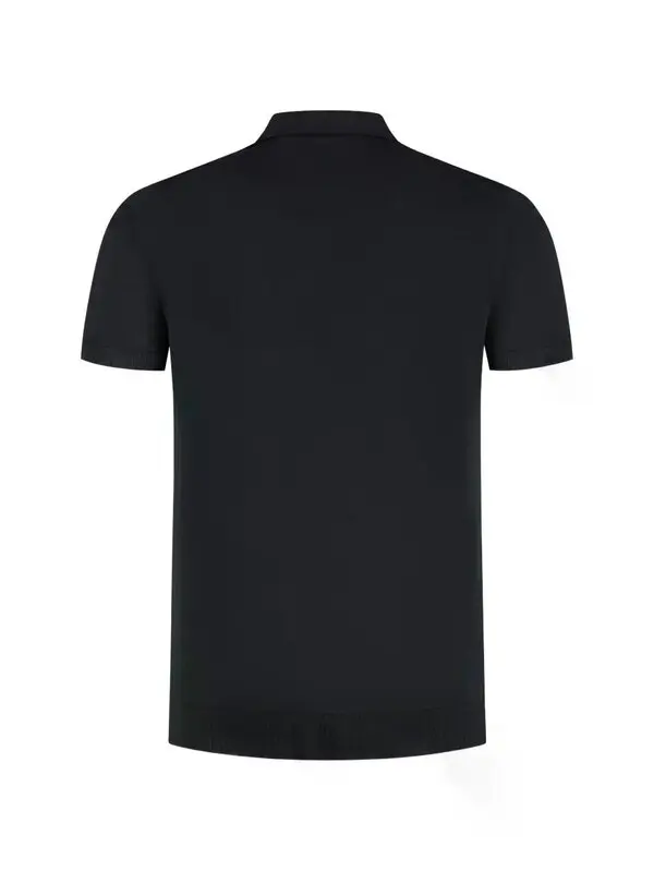 Fedeli Short-sleeve Polo-collar T-shirt - Black