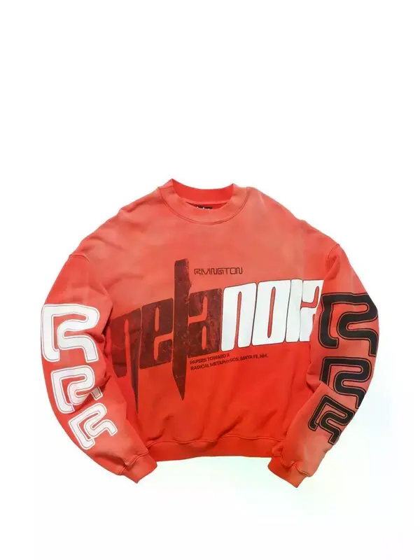 RRR123 Graphic Print Crewneck Sweater
