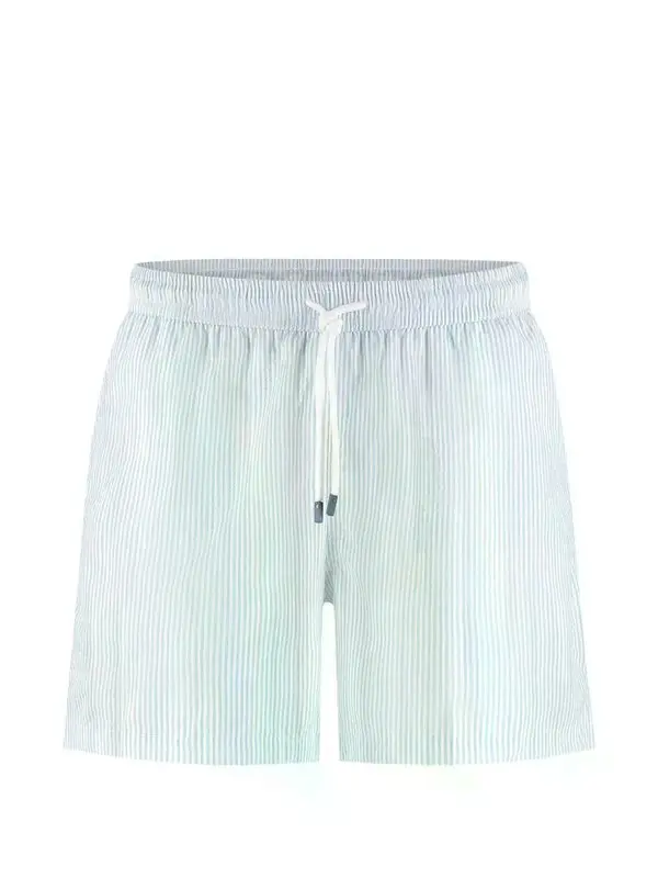 Fedeli Madeira Striped Beachwear Shorts - White