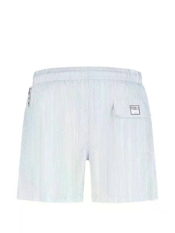 Fedeli Madeira Striped Beachwear Shorts - White