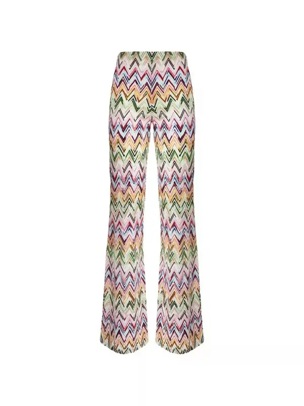 Missoni Chevron Flared-leg Trousers - Neutrals