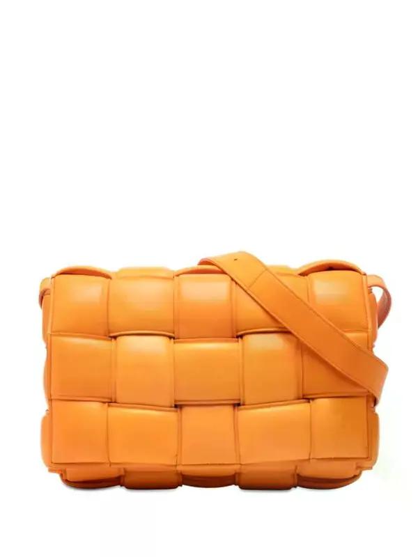Bottega Veneta 2012-2025 Nappa Intrecciato Padded Cassette Crossbody Bag - Orange