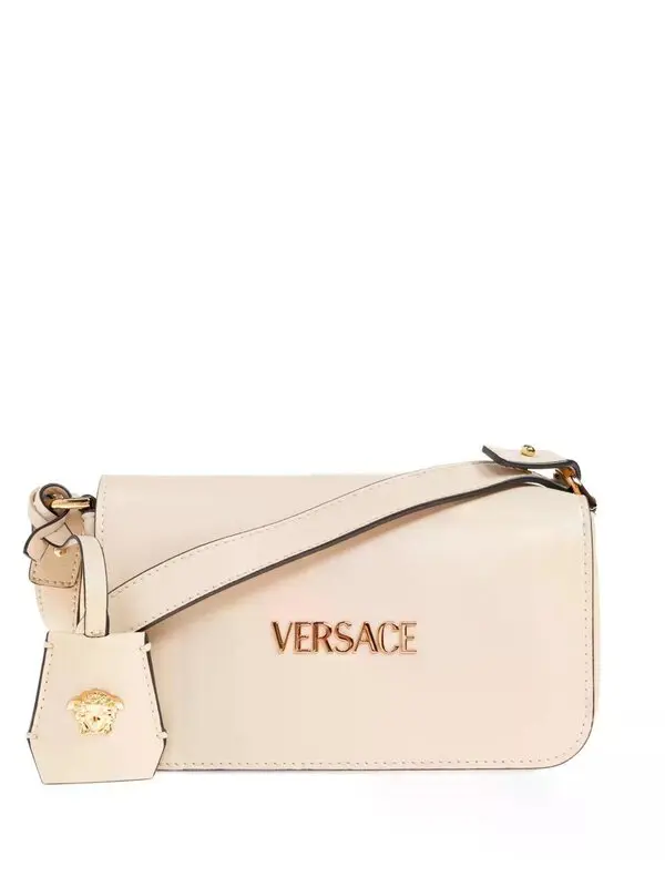 Versace Mini Tag Charm Crossbody Bag - Neutrals