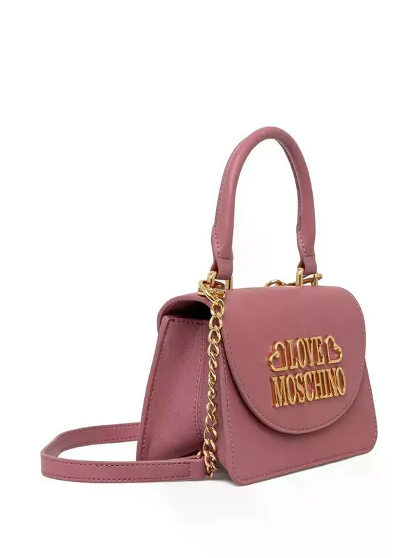 Moschino Logo Lettering Satchel - Pink