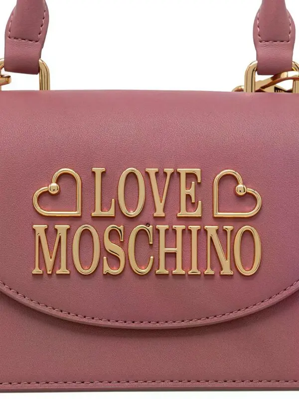Moschino Logo Lettering Satchel - Pink