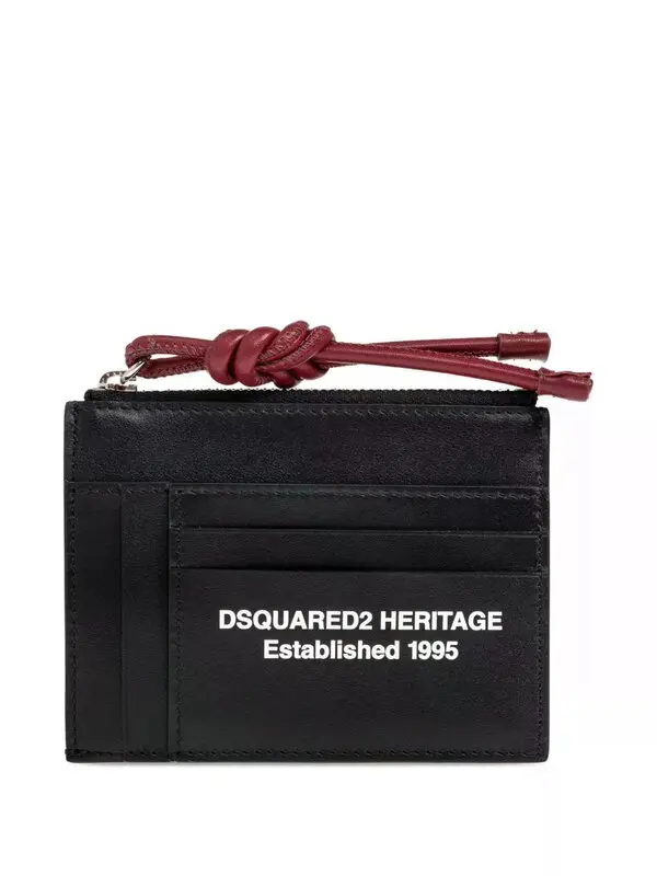 Dsquared2 Knotted Leather Cardholder - Black