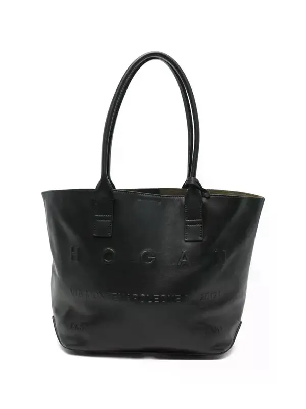 Hogan Address Embossed Tote Bag - Black