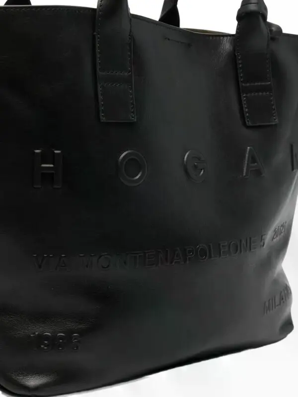Hogan Address Embossed Tote Bag - Black