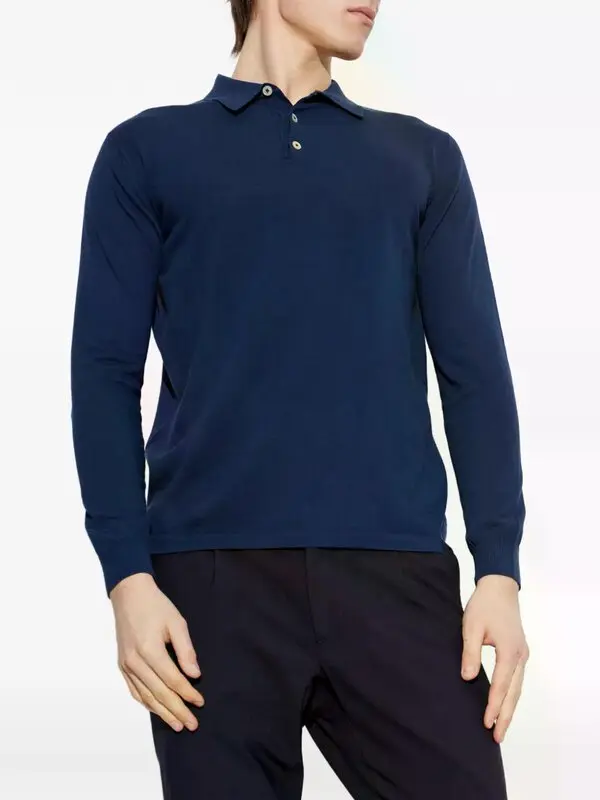 Eleventy Buttoned Long-sleeved Polo Shirt