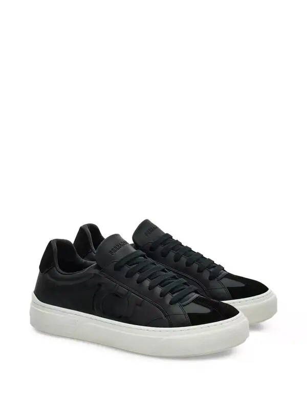 FERRAGAMO Texturized Low-cut Sneakers - Black