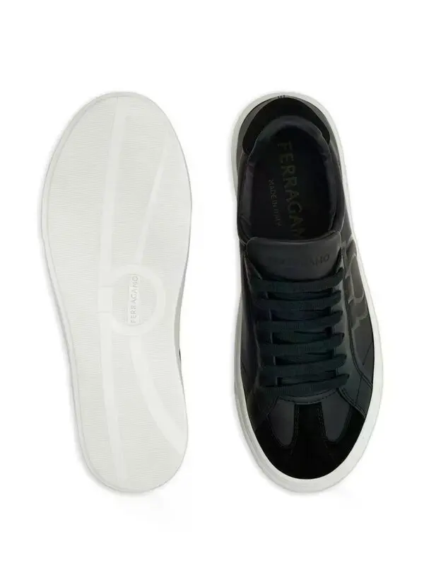 FERRAGAMO Texturized Low-cut Sneakers - Black