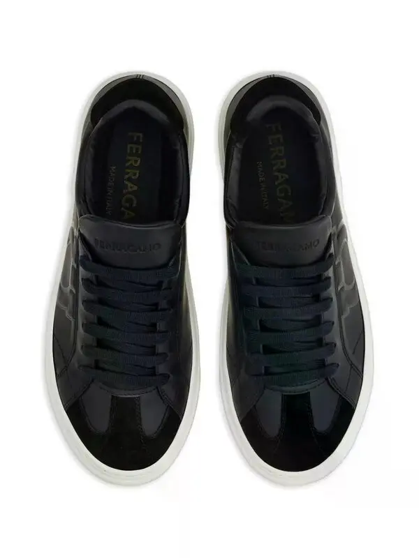 FERRAGAMO Texturized Low-cut Sneakers - Black