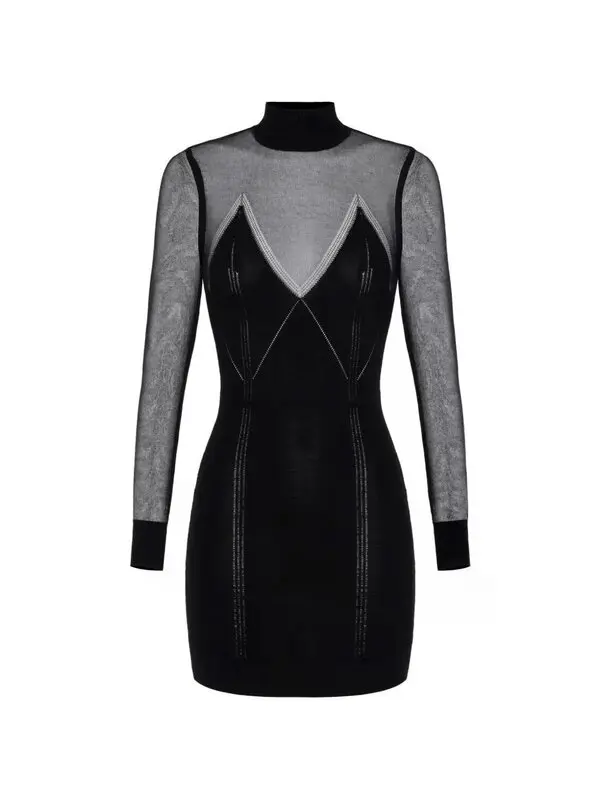 Elisabetta Franchi High-neck Mini Dress - Black