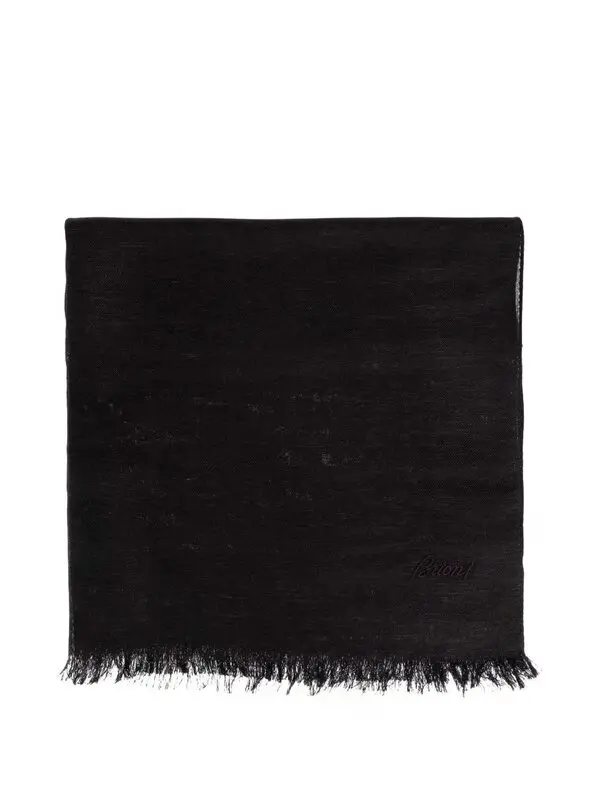 Brioni Logo-embroidered Scarves - Black