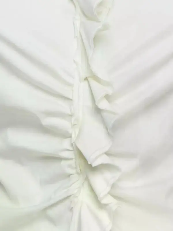 CH CH WHITE SHIRT Long-sleeve Ruffle Shirt