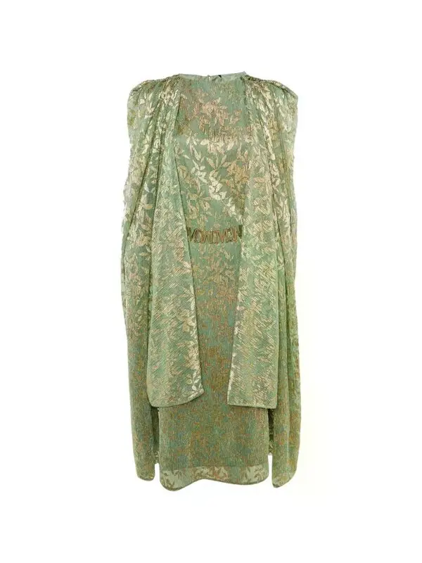Maje Cape-detail Maxi Dress - Green