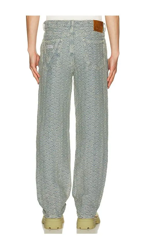 RYOKO RAIN Seigaiha Jacquard Denim Jeans