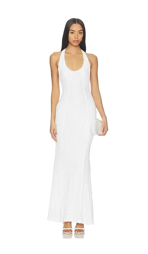 GUIZIO Sequined Halterneck Maxi Dress
