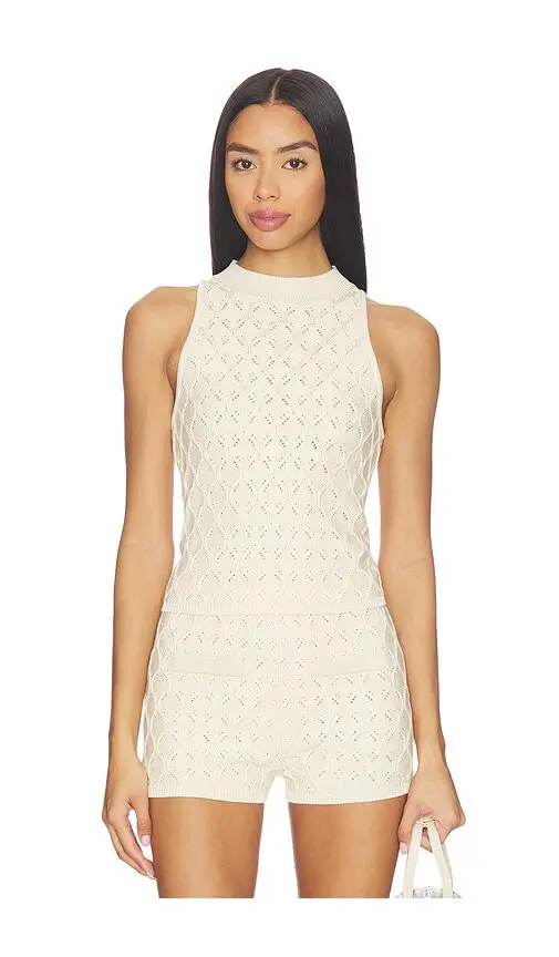 Devon Windsor Renatta Knit Mockneck Tank Top - Cream