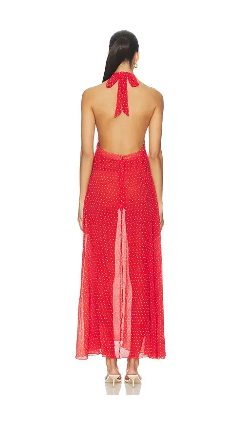 Lioness Halterneck Maxi Dress - Red
