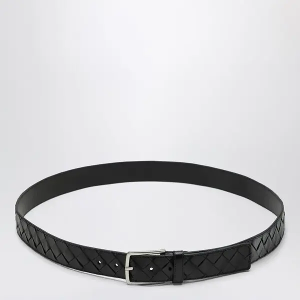 Bottega Veneta Intrecciato Leather Belt - Black