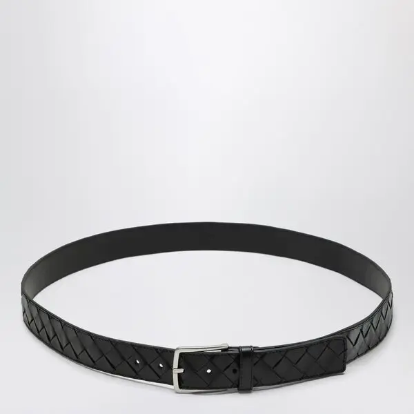 Bottega Veneta Intrecciato Leather Belt - Black