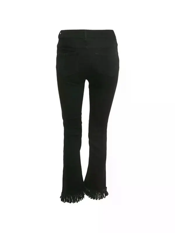 Maje Denim Trousers With Fringed Hem
