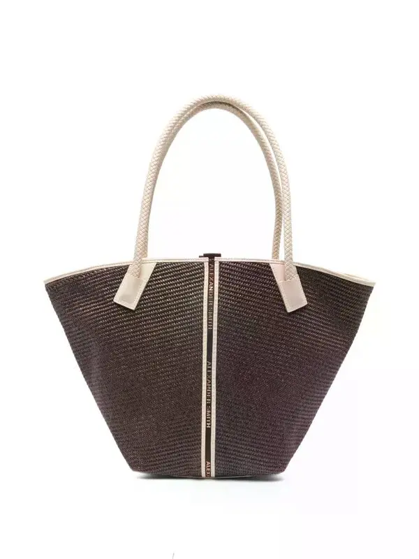 ALEXANDER SMITH Lauren Woven Handle Tote Bag - Brown