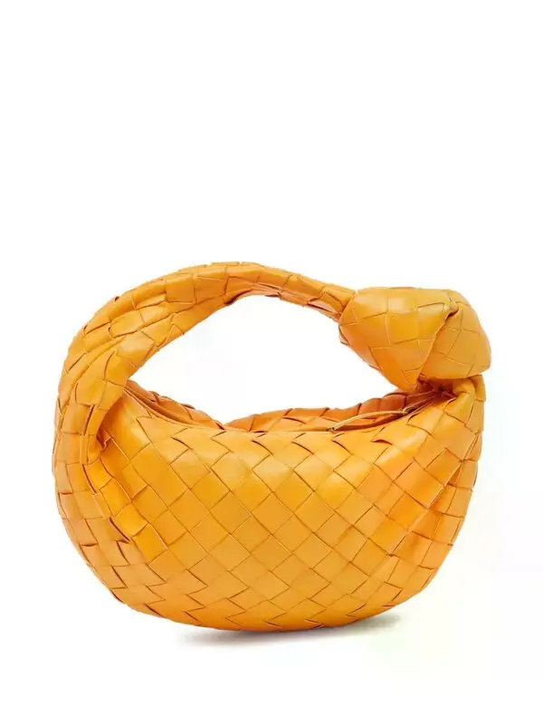 Bottega Veneta Mini Bv Jodie Woven-leather Handbag - Orange