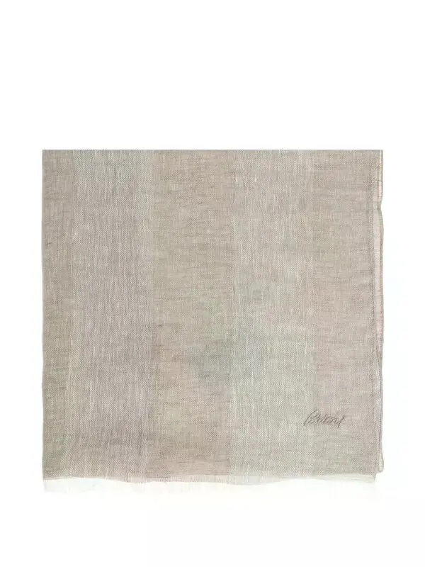 Brioni Logo-embroidered Scarves - Neutrals