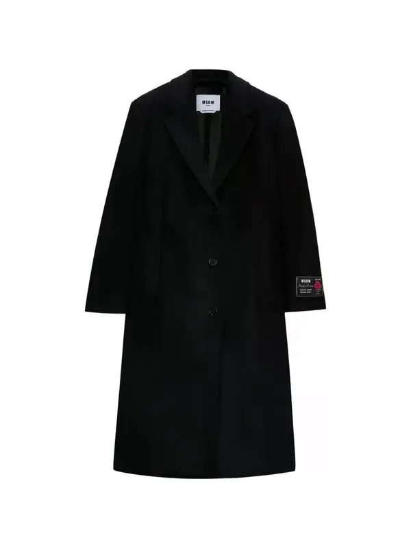 MSGM Single-breasted Coat - Black