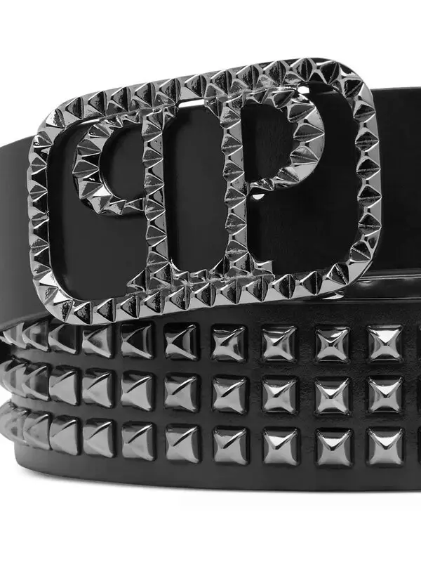 Philipp Plein Studs Buckle Leather Belt