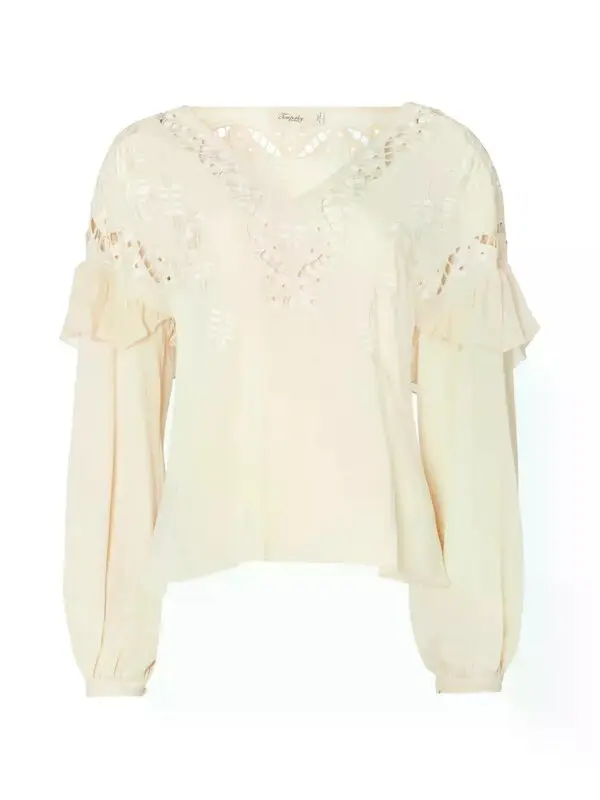 TEMPERLEY LONDON Daphne Ruffled Embroidered Blouse
