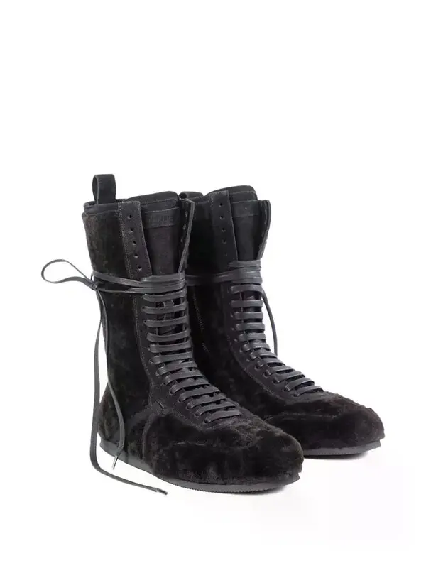 ANN DEMEULEMEESTER Shearling Lace-up Sneakers