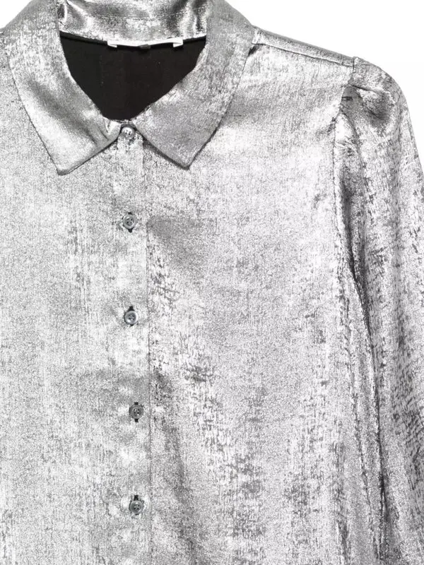 FRAME Shiny Staple Blouse - Silver