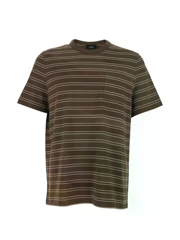A.p.c. Striped-pattern T-shirt - Brown