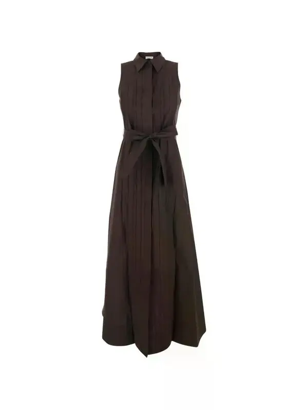 P.a.r.o.s.h Sleeveless Belted Dress - Brown