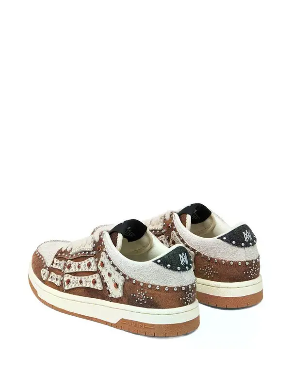 Amiri Skel Stud Low Lace-up Sneakers - Brown