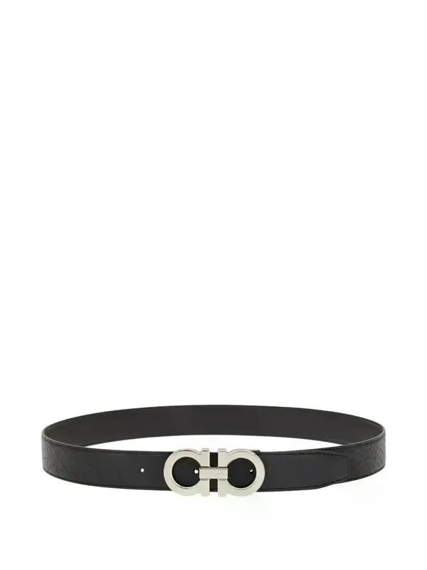 FERRAGAMO Reversible Gancini Buckle Belt - Black