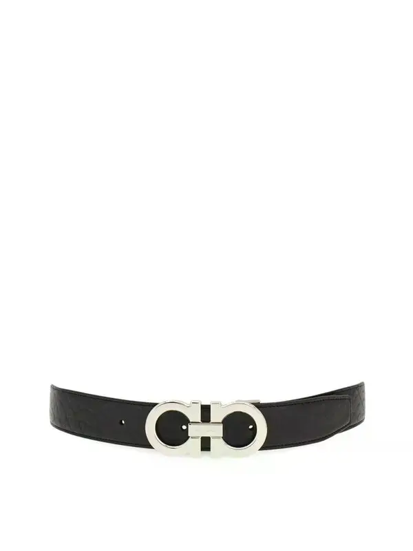 FERRAGAMO Reversible Gancini Buckle Belt - Black