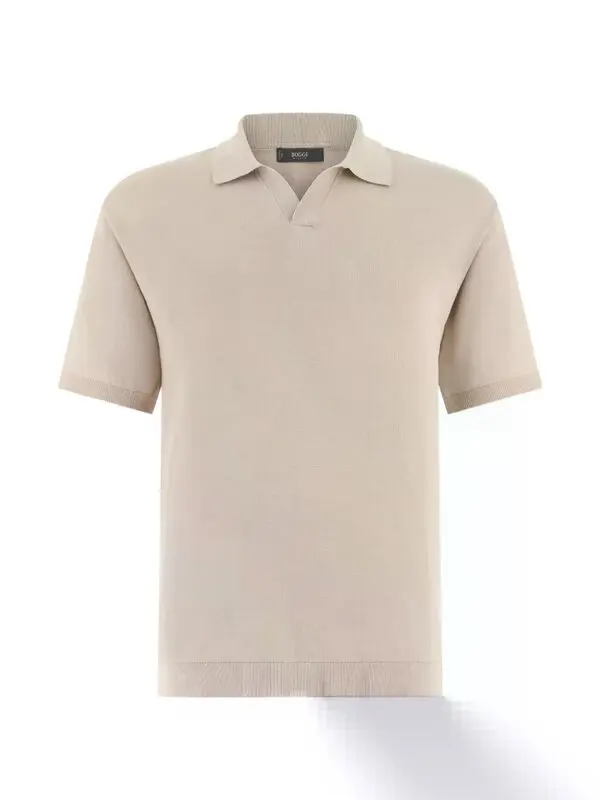 Boggi Milano Cotton And Silk Knitted Polo Shirt